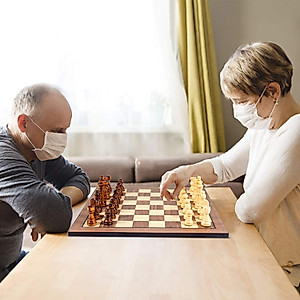 AMEROUS 12 inches Wooden Chess Board Only, Travel Portable Chessboard No Pieces, Professional Chess Board for Beginners, Kids, Adults (Gift Packaging)