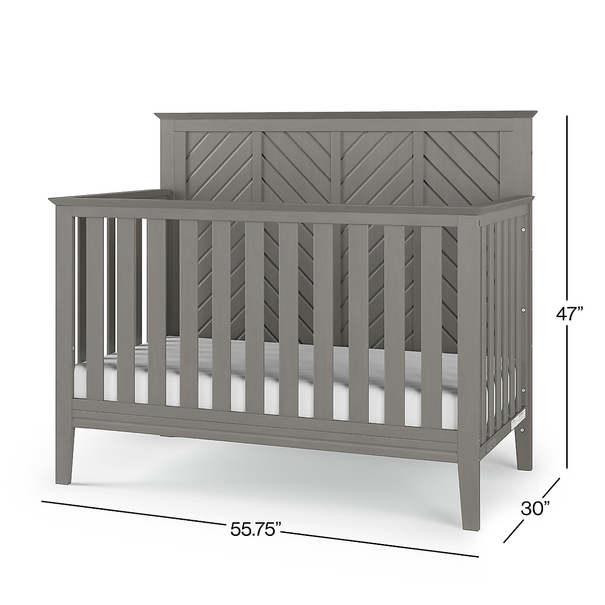 Child Craft Atwood 4-in-1 Convertible Crib, Baby Crib Converts to Day Bed, Toddler Bed and Full Size Bed, 3 Adjustable Mattress Positions, Non-Toxic, Baby Safe Finish (Lunar Gray)