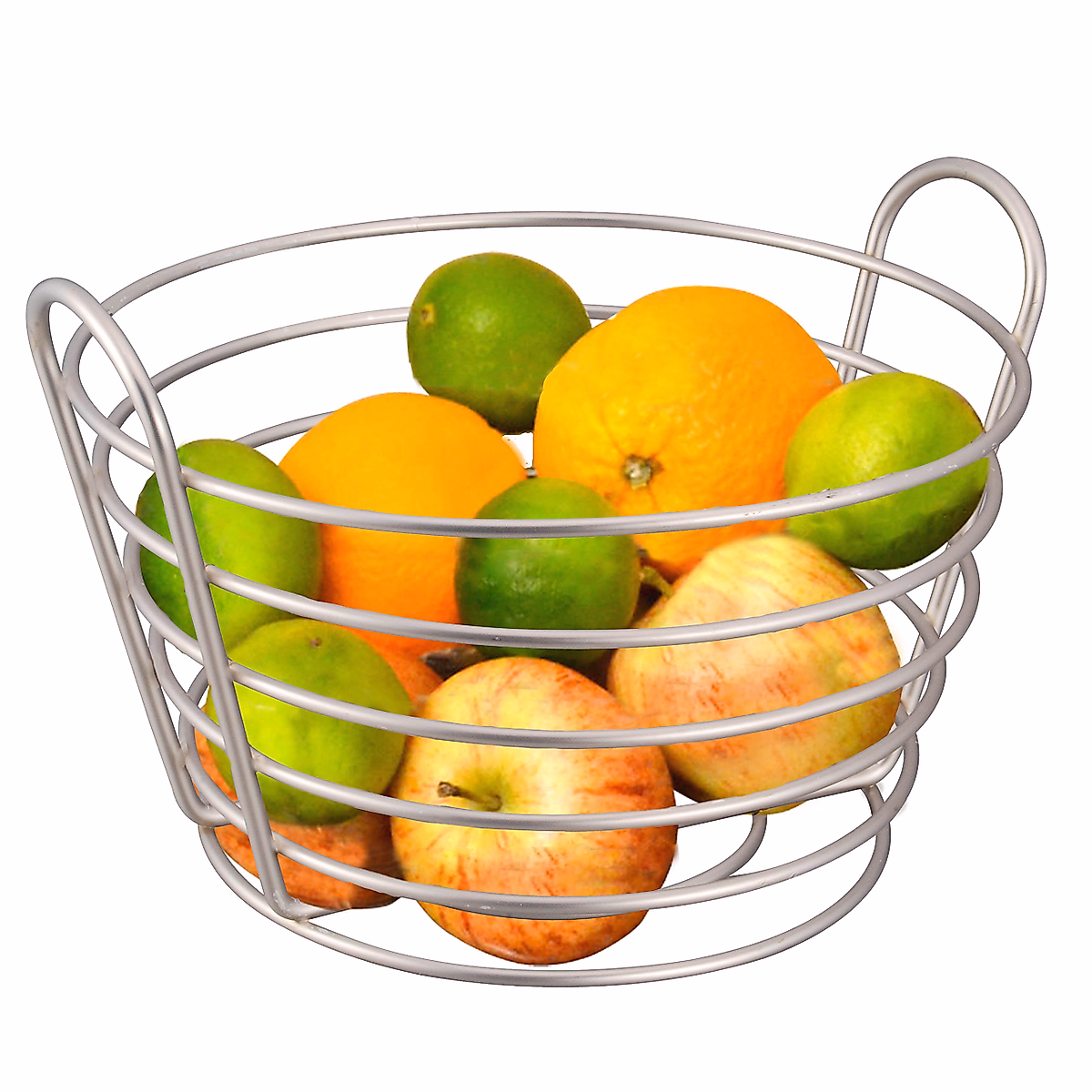 Home Basics Simplicity Collection Beautiful Rust Resistant Steel Fruit Basket, Vegetables, Bread Bowl, Dining Room, Kitchen, Satin Nickel
