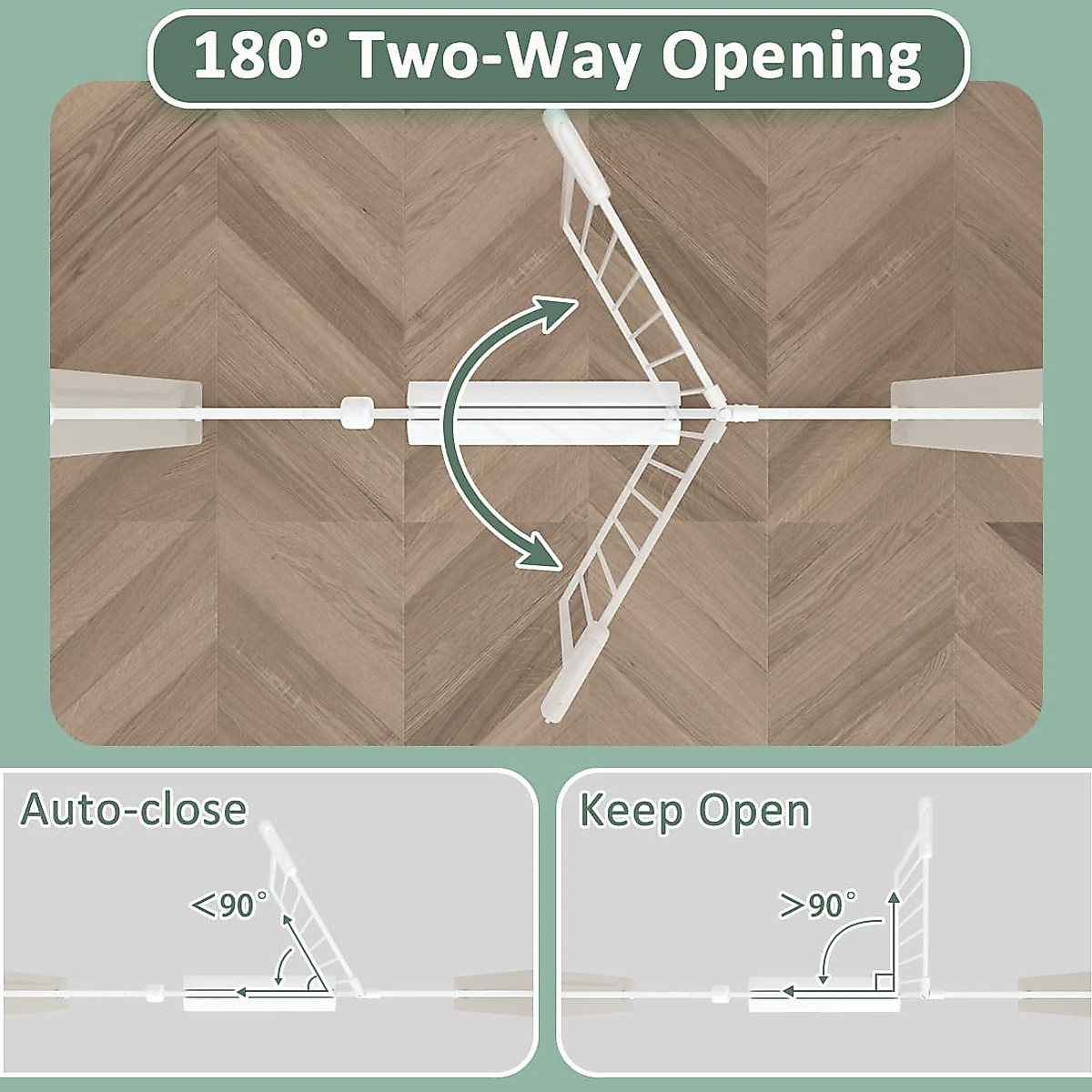 Extra Wide Baby Gate with Door, 57.4-62.2 Inch Walk Through Large Long Child Gates for Stair Doorway - Indoor Outdoor Safty Gate for Toddler Pet Dog Doggie White