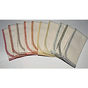 Gina's Soft Cloth Shop 1 Ply Organic Cotton Flannel Paperless Towels 11x12 Inches Set of 10 Earthtones Assortment
