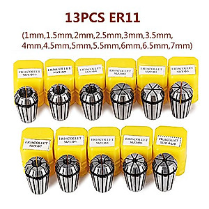 CNC 500W Spindle Motor 0.5kw Air Cooled Milling Spindle Motor 110V MACH3 Speed Power Converter with 52mm Clamp and 13pcs ER11 Collet for DIY Engraving Engraver Machine by TopDirect