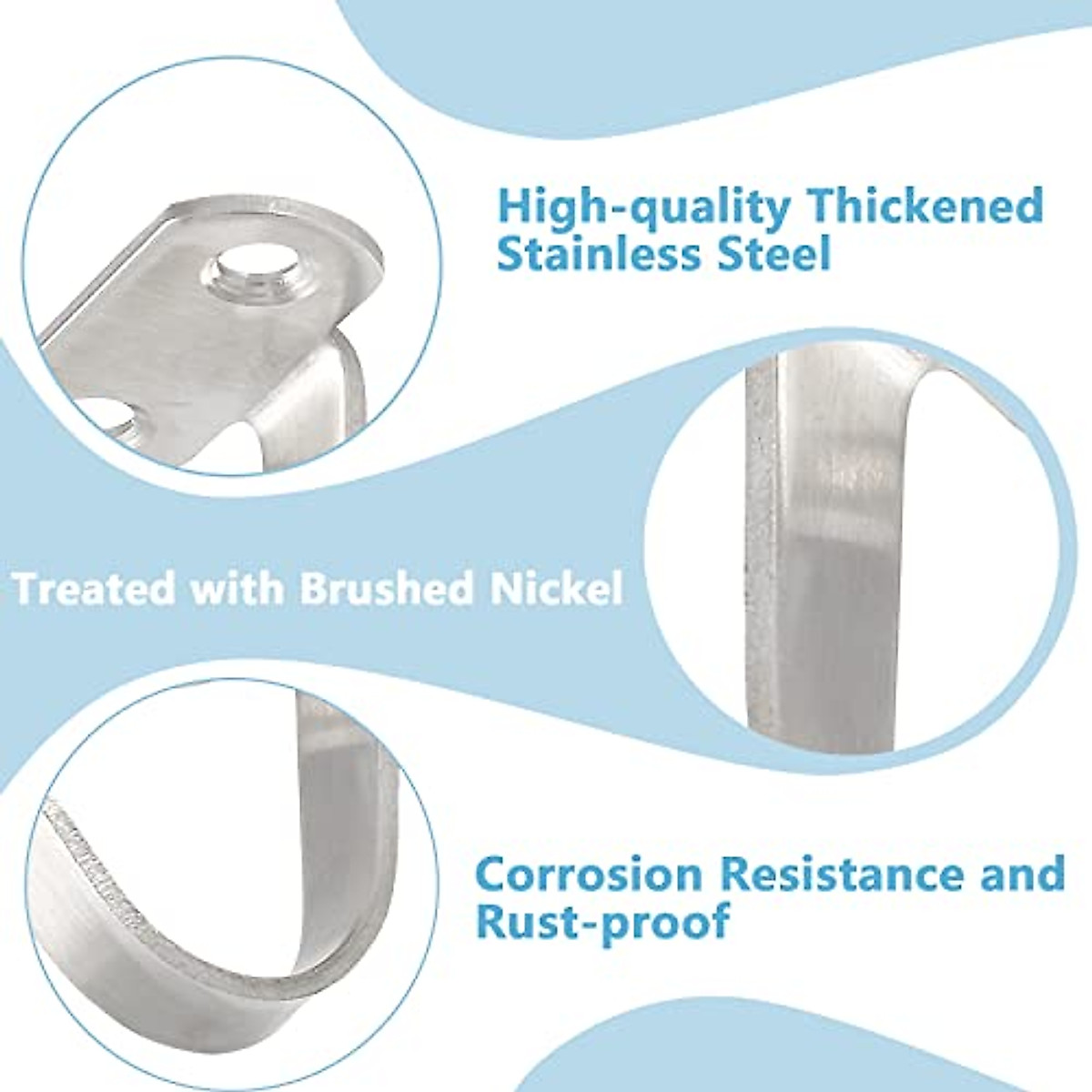 Bivethoi 12 Pcs Stainless Steel Screw Mounted Ceiling Hooks, Under-Shelf Clothes Hook, Heavy Duty Towel/Robe Coat Hook Hanger J-Shaped Hook for Bathroom Kitchen Cabinet Decoration