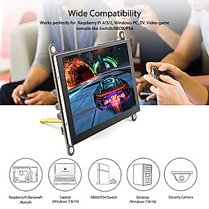 ELECROW 5 Inch Monitor for Raspberry Pi Touchscreen Monitor with Speaker LCD Display for Raspberry Pi 5 4 3 Windows PC HDMI-Compatible & USB Powered Travel Monitor for Laptop Black