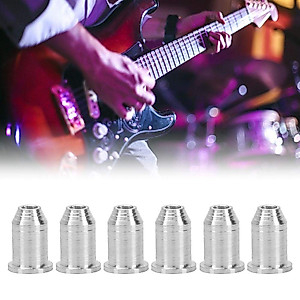 Bnineteenteam 6 Pcs Guitar Through Body String Ferrules for Electric Guitar (Silver)