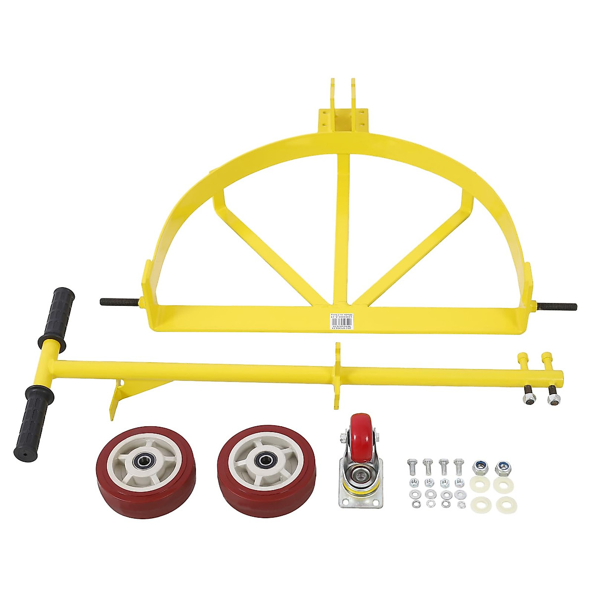55 Gallon Drum Dolly 1pk - 1200 lb Capacity Oil Barrel Drum Roller Cart - Low Profile Steel Oil Drum Caddy，Yellow