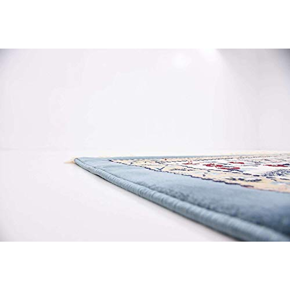 Unique Loom Narenj Collection Classic Traditional Textured Hunting Design Area Rug, 8 ft x 10 ft, Blue/Tan