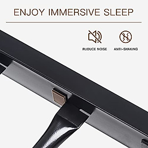 ikalido Metal Bunk Bed, Twin Over Full Size Beds with Sturdy Guard Rail & Removable Ladder, Space-Saving/Noise-Free/Matte Black