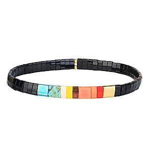 KELITCH New Miyuki Tila Beaded Stretch Bracelets Women Tila Bracelets Stackable Friendship Bracelets