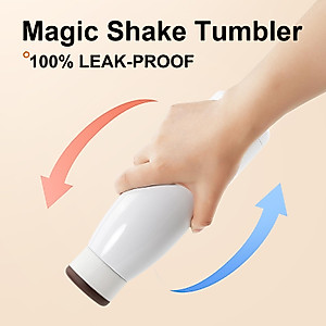 14 oz Travel Coffee Tumbler with Lid, Stainless Steel Double Walled and Vacuum Insulated Tumblers,Coffee Thermos Watter Bottle for Gift, Shake the Travel Coffe Mugto Get the Walls Cold/Hot(White)