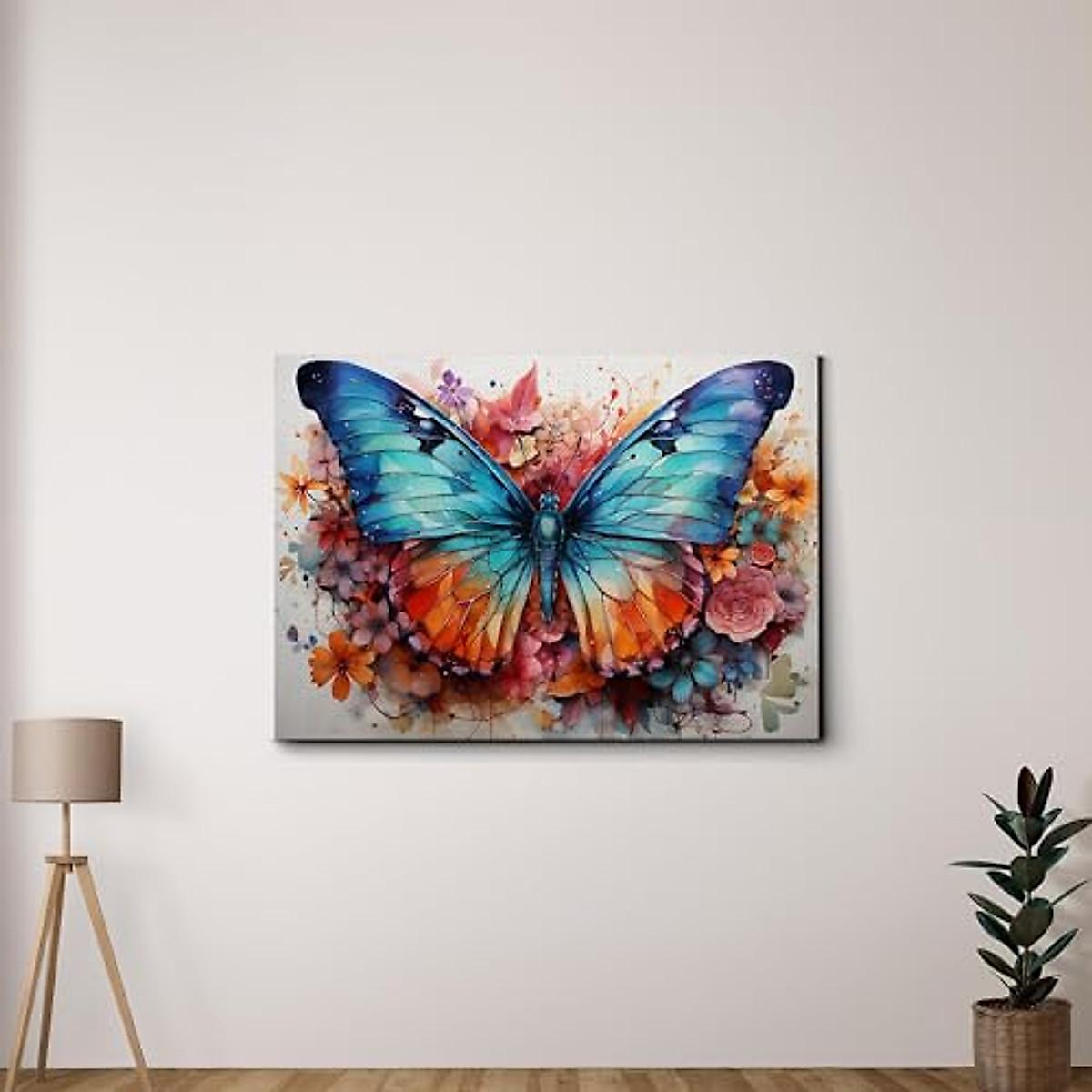 Abstract Painting Buy Canvas Wall Art, Butterfly Painting Art, Butterfly canvas, bedroom Butterfly wall art,Watercolor abstract Butterfly canvas painting