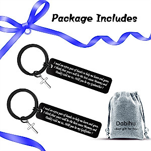 Godparent Gifts from Godchild Will You Be My Godmother/Godfather Keychain Set Godparents Announcement Gift Christening Gift First Communion Gift for Godmother Godfather Baptism Gift Godparents Jewelry