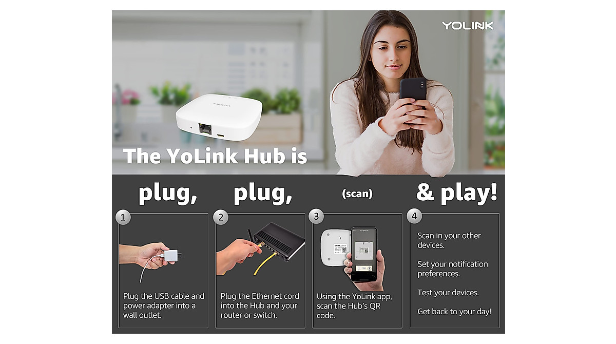 YoLink Hub: 1/4 Mile Long-Range Smart Home Automation Gateway
