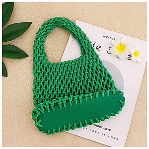 Naimo Straw Beach Bag Woven Shoulder Bag Rattan Handbag Crochet Tote Weaving Summer Hobo Bag