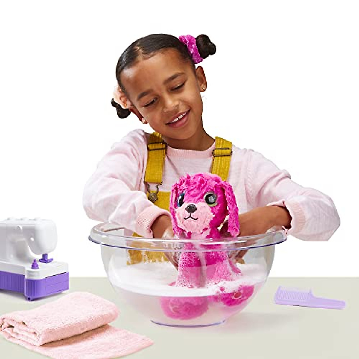 Little Live Pets | Scruff-a-Luvs Sew Surprise: Pink. Rescue, Reveal & Groom A Mystery Puppy Or Kitten. Reveal Outfits to Dress Your Pet with The Magic Sewing Machine