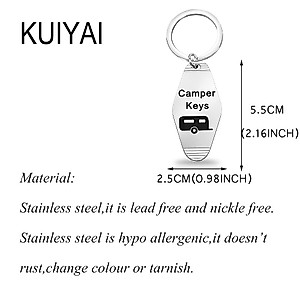 KUIYAI Vintage Motel Camping Gift Camper Motel Hotel Keychain Camper Keys Gift Caravan Gift Wanderlust Gift Traveler Gift for Campers (Camper keys)