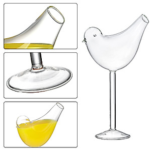 Mezchi 4 Pack Bird Cocktail Glasses, 160ml/5.4 Oz Bird Shaped Martini Glass, Clear Fancy Drinking Glasses, Unique Wine Glasses for champagne, Mixed Drinks, Party, Wedding and Home decor