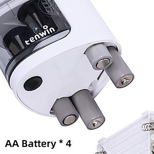 tenwin Electric Pencil Sharpener for Colored Pencils, Battery Operated Pencil Sharpeners for No.2 and 6-12mm Pencils, Dual Hole for Office School Artists Adults Kids Use（Silver）