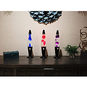 Aryellys Table Lamp 16" Bedside Lamp, Clear liquid Desk Lamp with Blue Lava Lamp Wax, Lava Lamps for Adults Nightstand Lamp for bedroom and Home Decor - Bulb included