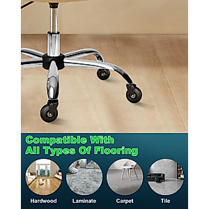 Rollerblade Office Chair Caster Wheels, Noise Free Chair Casters Set of 5 for Carpet, Hardwood Floor and Tile, Universal Fit for Most Chairs NOT Compatible for IKEA (Black)