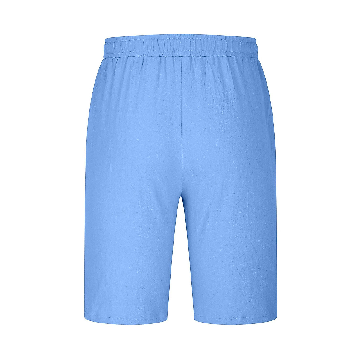 Board Shorts Boys Men Linen Shorts Elastic Waist Drawstring Cotton Linen Shorts with Pockets Loose Fit Outdoor Summer Beach Shorts Men Shorts 7 Inch Inseam Pack Light Blue 4X