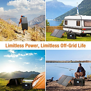 GRECELL Portable Power Station 2400W Solar Generator with 2 * 100W Solar Panel, 1843Wh UPS Backup LiFePO4 Battery Power Supply with 11 Outlets(4 2400W AC Outlets,2 PD100W) for Home CPAP Camping RV