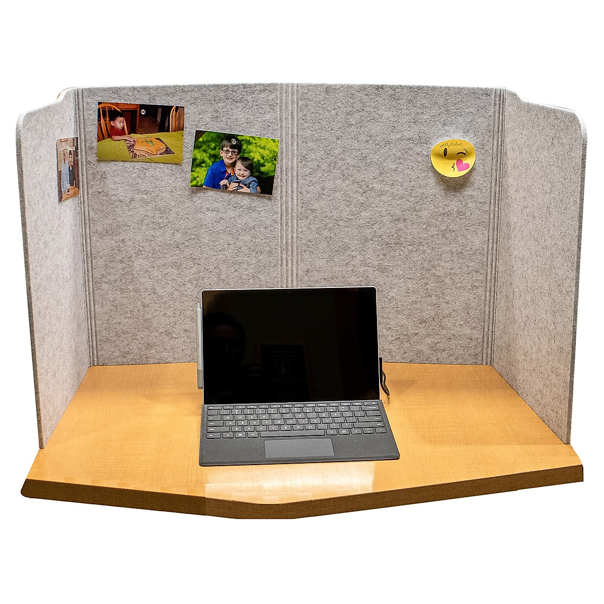 practical products Portable Acoustic Divider - Home Office freestanding - Classroom - Teaching Organizers - Desk Space countertops - Testing Centers - Sound dampening - Computer Desk (Small Grey)