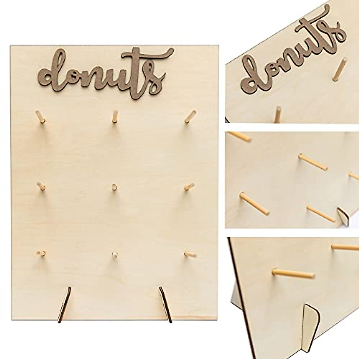 Donut Display Stand Wood Doughnuts Wall Stands Display board for Wedding Party Decoration