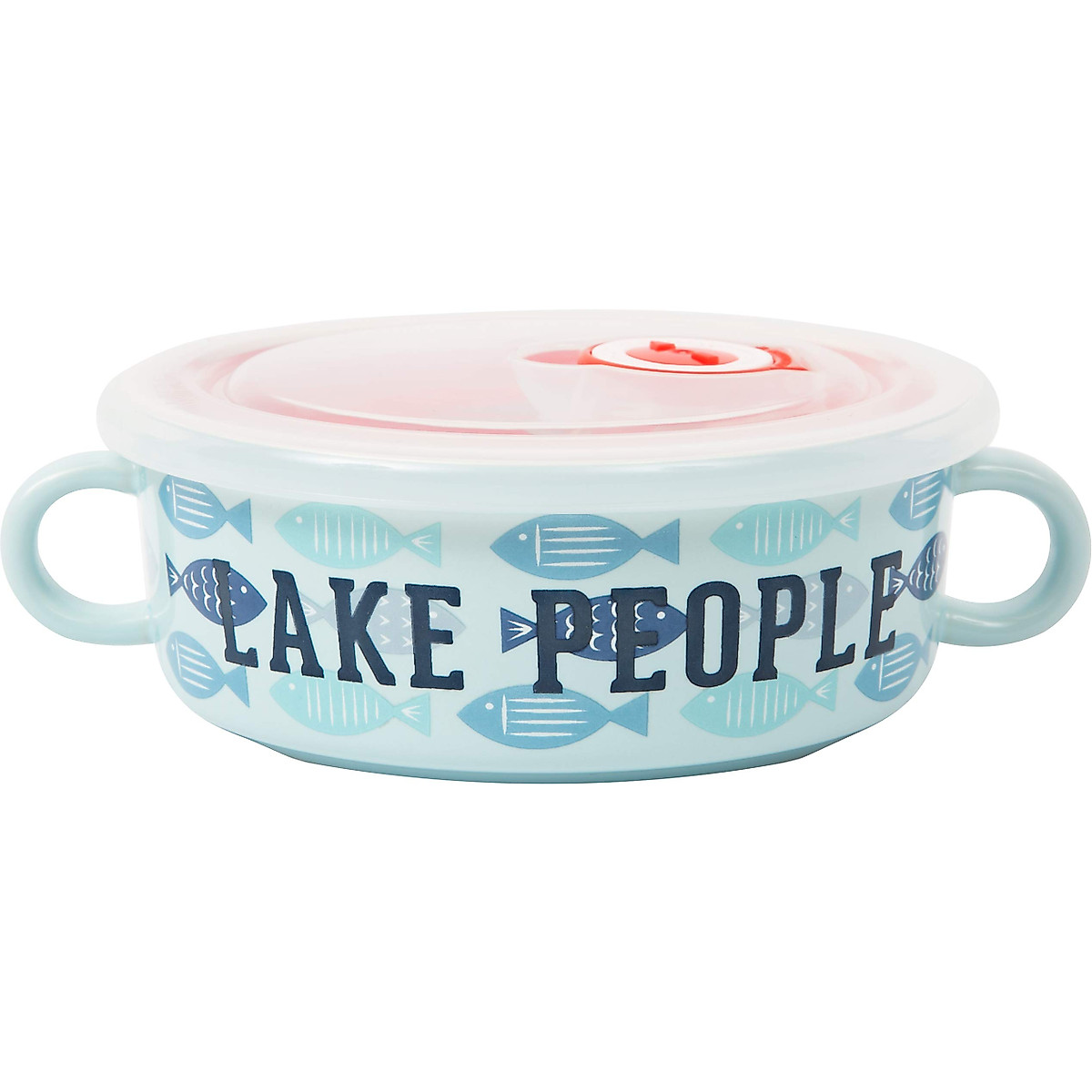 Pavilion - Lake People - 13.5 Oz Double Handled Soup Bowl With Lid