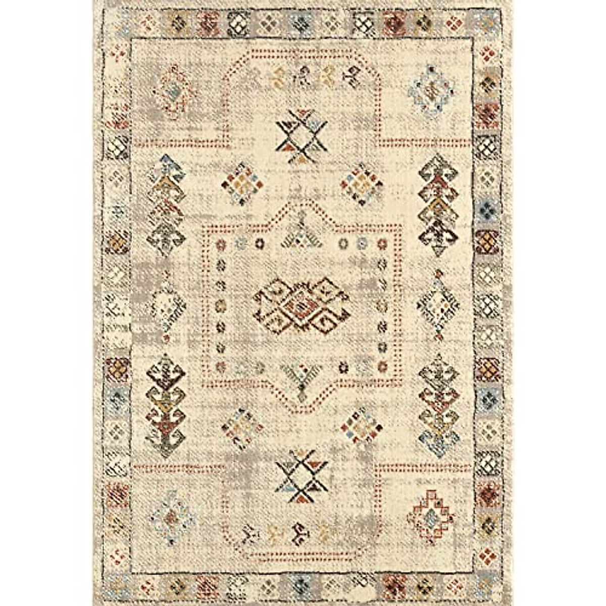 Abani Sedona SED160A Southwestern Beige Mutlicolor Tribal Print Area Rug Beige 5'3" x 7'6"