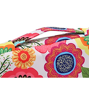 SANFAN 360° Protective 3 Pockets Laptop Sleeve Case Bag with Handle for MacBook Air 15 inch,MacBook Pro 16 inch and 15.6 inch Screen Laptop (Flowers)