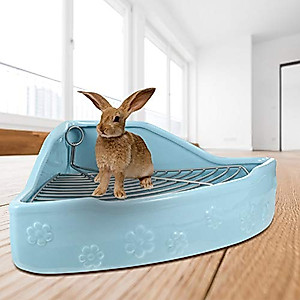 Balacoo Small Animal Litter Cage Ceramic Triangle Potty Trainer Corner Litter Ferret Litter Box Bedding Box Pet Pan for Rabbit Bunny Chinchilla Ferret Guinea Pig Hamster