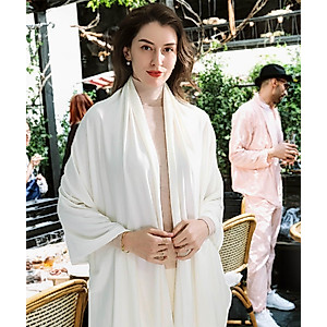 Travel Scarf for Women, Travel Accessory for Airplane, Travel Shawl Wrap Premium Soft Airplane Blanket-Gift Box Included-Cream