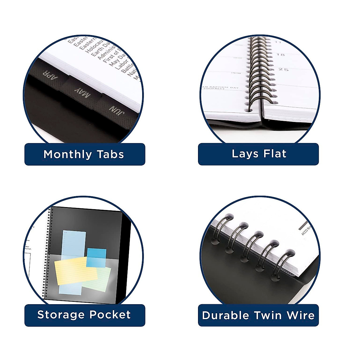 AT-A-GLANCE 2023-2024 Planner, Monthly Academic, 9" x 11", Large, Contempo, Black (70074X05)