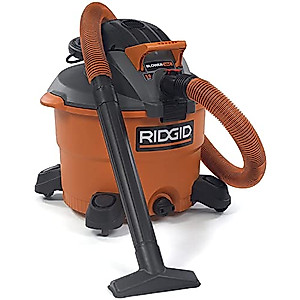 RIDGID Wet Dry Vacuums VAC1200 Heavy Duty Wet Dry Vacuum Cleaner and Blower Vac, 12-Gallon, 5.0 Peak Horsepower Detachable Leaf Blower Vacuum Cleaner with Pro-Grade Hose