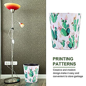 Zerodeko Car Decor PU Leather Trash Can Cartoon Animal Decorative Paper Basket Toilet Garbage Bin Waste Container Sundries Storage Bucket for Kitchen Office Bedroom 10L B Office Decor