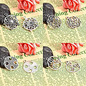 SUNNYCLUE 20Pcs Celtic Knot Charms Pagan Charms Pendants Antique Silver Charms DIY Jewelry Making Bracelets Necklace for Beginners Adults