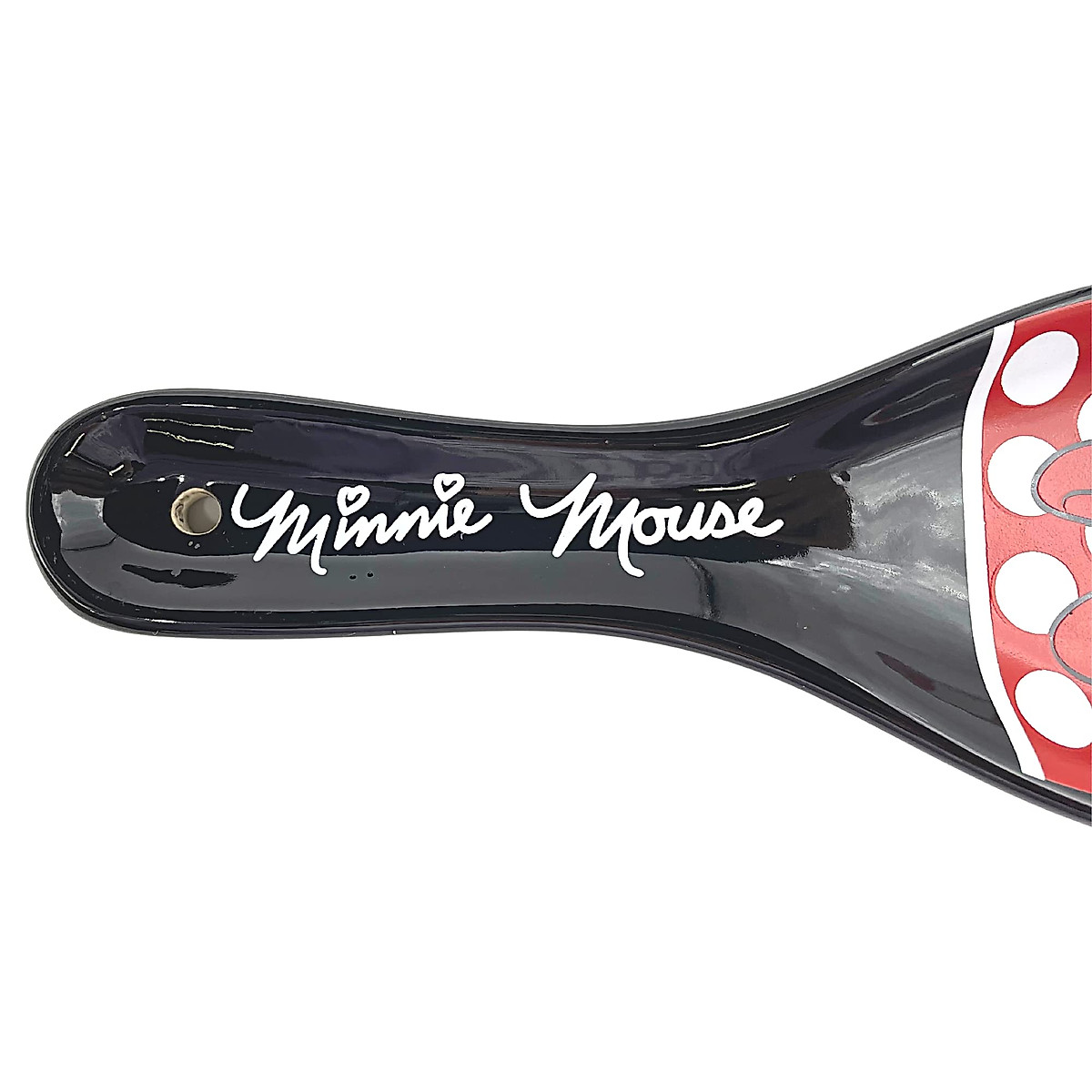 Jerry Leigh Classic Minnie Mouse Face with Polka Dots Ceramic Spoon Rest, Collectible Disney Themed Kitchen Decor Accessories, Fun Utensil Holders for Cooking and Baking, Black, White, Red, 9 inches