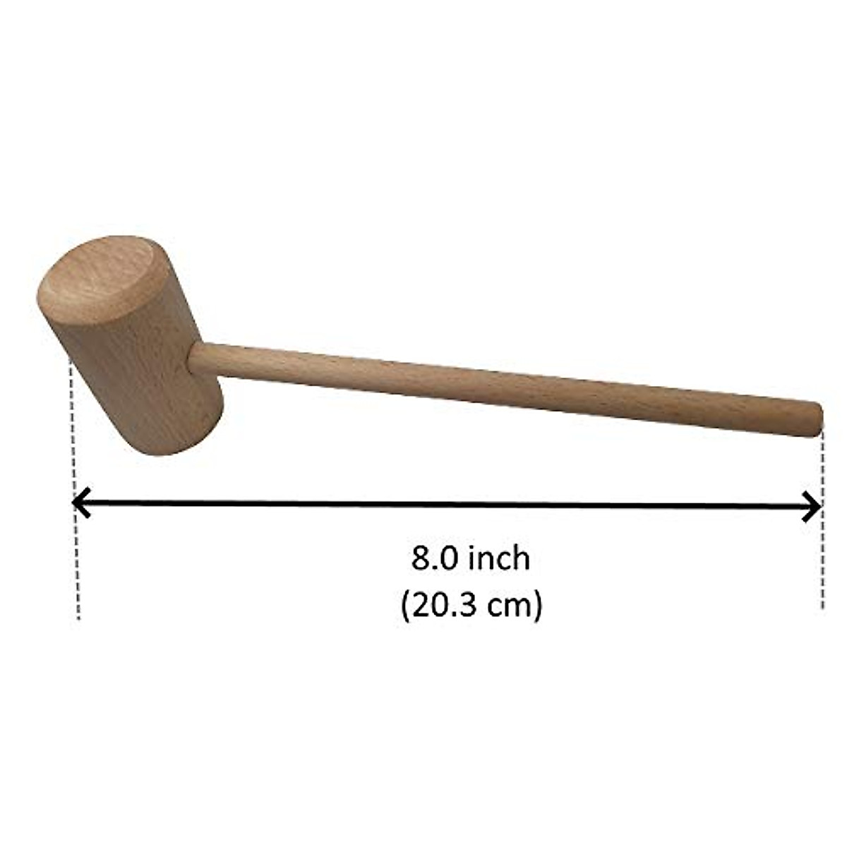 BSANG 8-Inch Large Wooden Crab Lobster Mallet, Seafood Hammers Shellfish Mallets, Wooden Hammer for Chocolate, Hammer Golf Tees, Breakable Heart Hammer, Natural Hard Beechwood (6 Pcs)