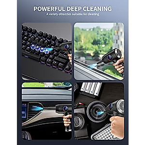 Compressed Air Dusters, Electric Air Duster Compressed Air Blower, Electric Duster for PC,Keyboard Cleaner Air Spray,Computer Air Duster Compressed Air Cleaner Kit,Air Duster 10000mAh with LED Light