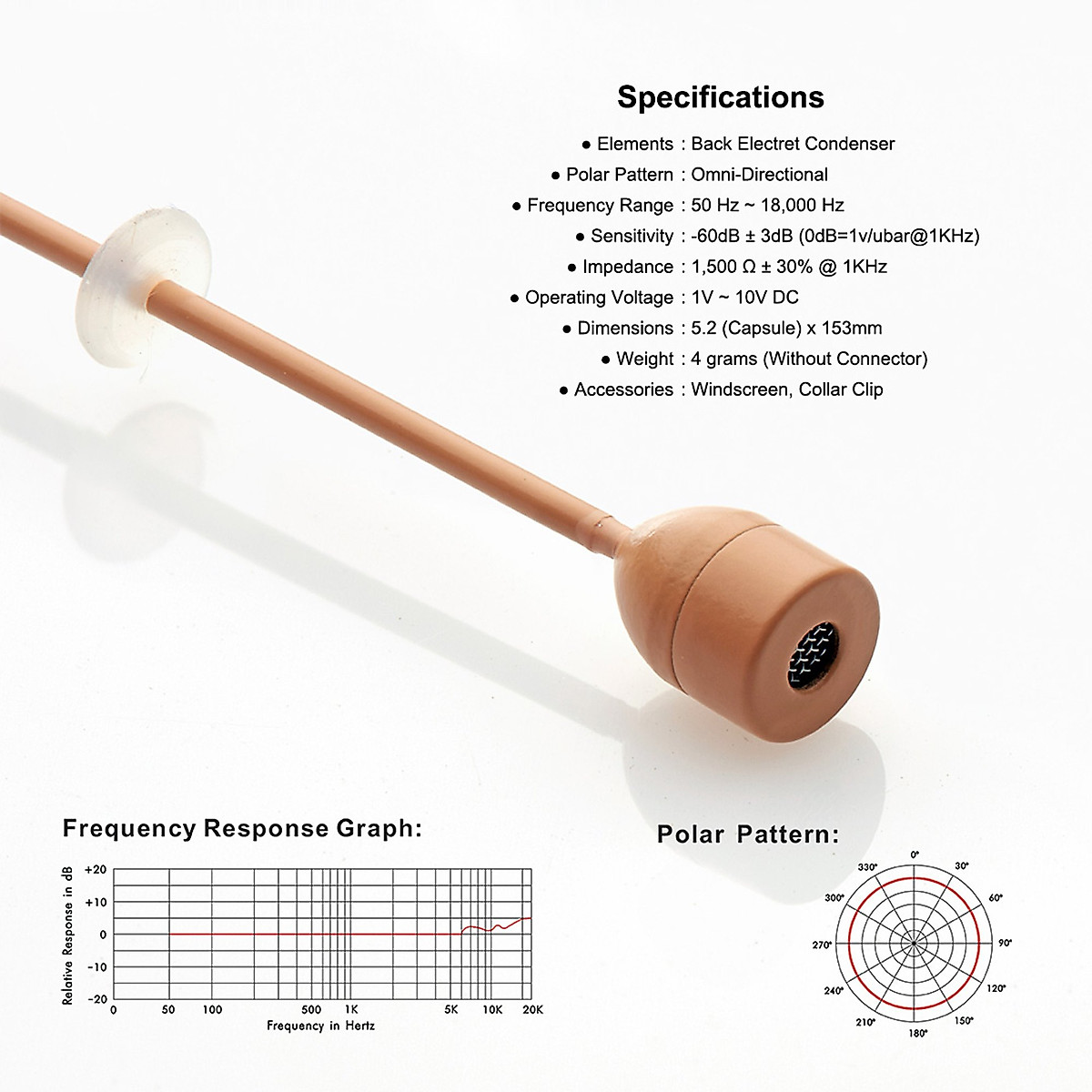 Airwave Technologies HSD-Slimline+SE Single Ear Head Worn Microphone - Sennheiser Compatible