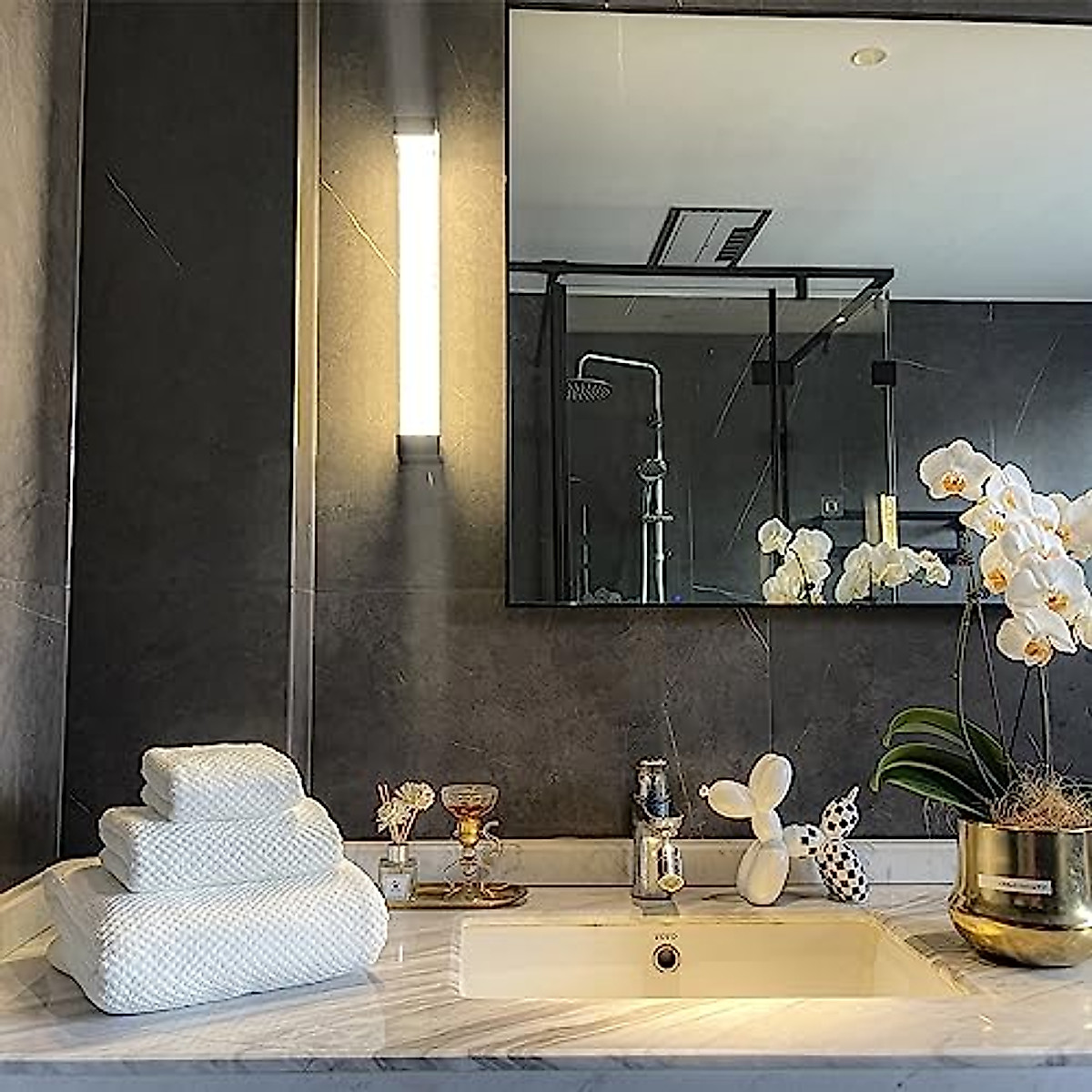 HVMS Extra Large Bath Towels Set for Bathroom 30x60 Inches Super Soft Light Weight Quick Dry Microfiber Shower Towels (White,6 Piece)