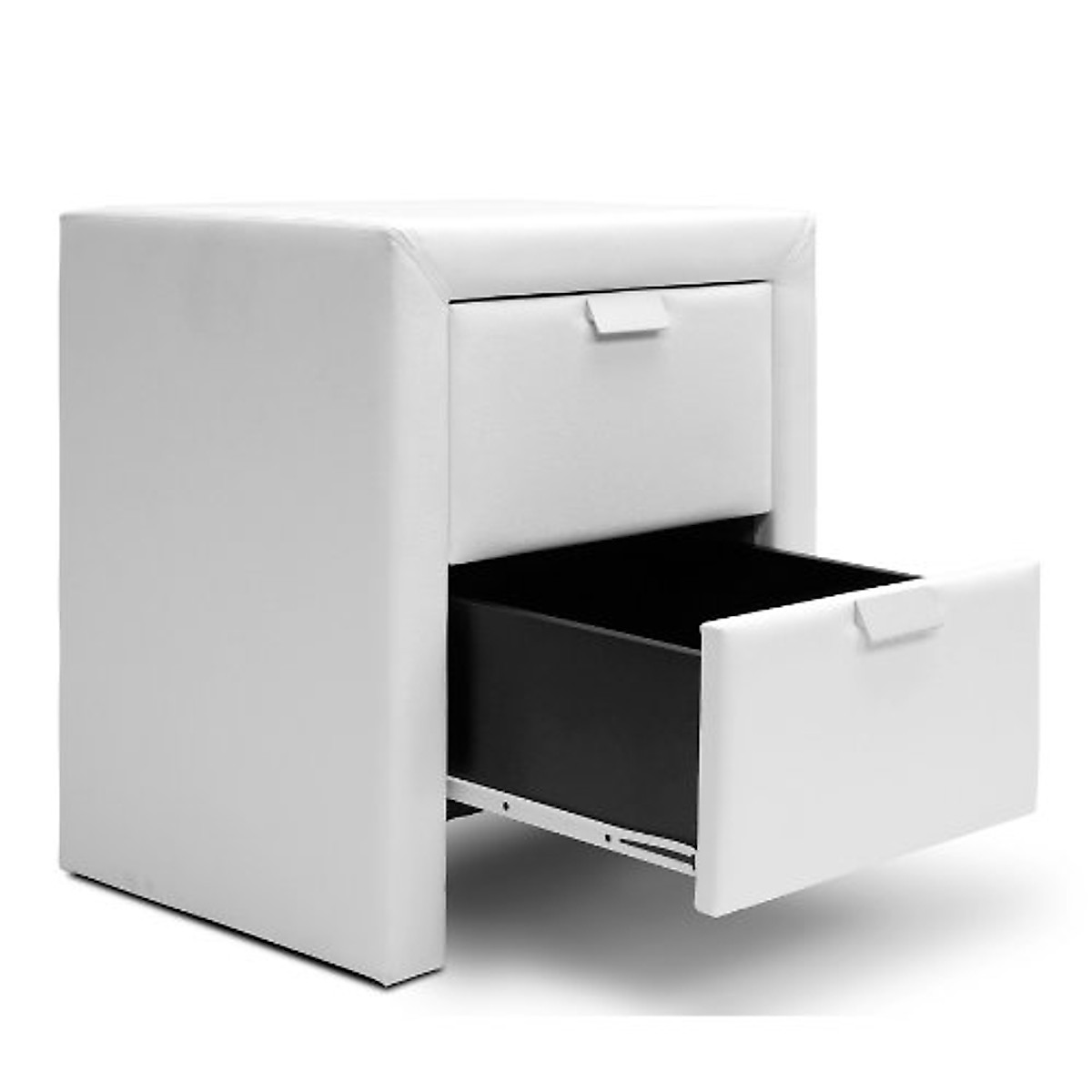 Baxton Studio Frey Upholstered Modern Nightstand, White