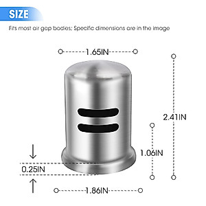 Dishwasher Air Gap Cover D201-1-62 Fits Most Air Gap Bodies with Solid Brass Inside and Brushed Nickel Surface, Cap Only, Pack of 1