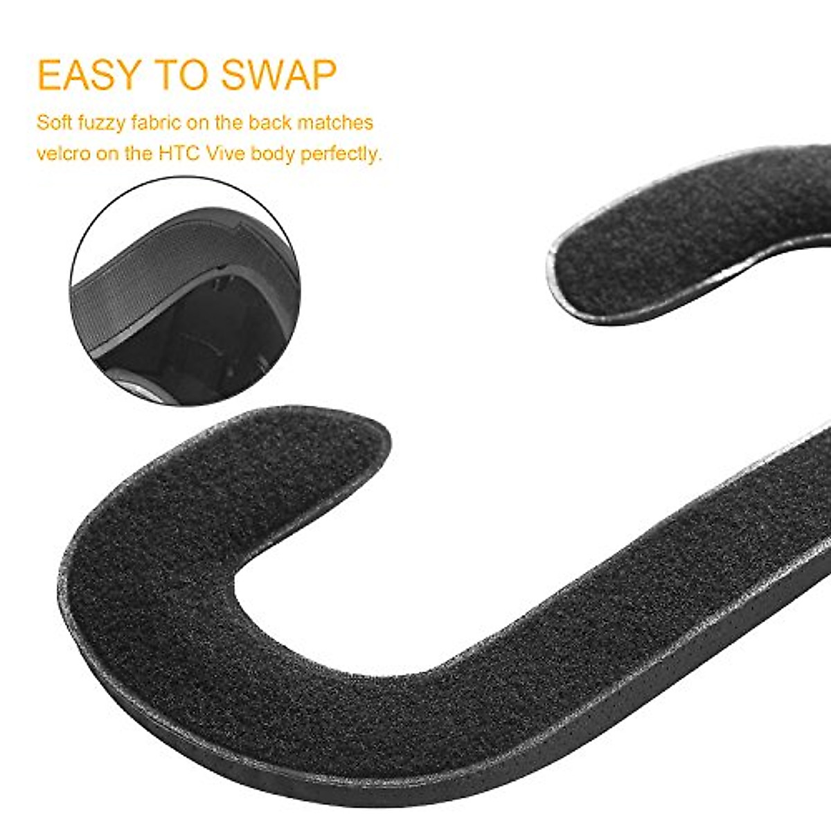 Vive VR Face Cover, JARMOR Replacement Eye Mask Pad with Memory Foam & PU Leather [Better FOV] [2 Pack, 6MM & 18MM] for HTC Vive VR - Black