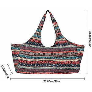 WIENCE Large Capacity Yoga Mat Bag,Yoga Mat Tote Bag Yoga Gym Bag with Side Pocket Sling Carrier Canvas Storage Bag Fits Most Size Mats, Gym Accessories Carrier,A