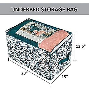 Comfort Spaces 17 Piece Bed in A Bag Comforter Set Include Sheets with 2 Side Pockets - All Season Cozy Bedding and Bedroom Organizer, College Dorm Room Essentials, Full, Henry, Teal