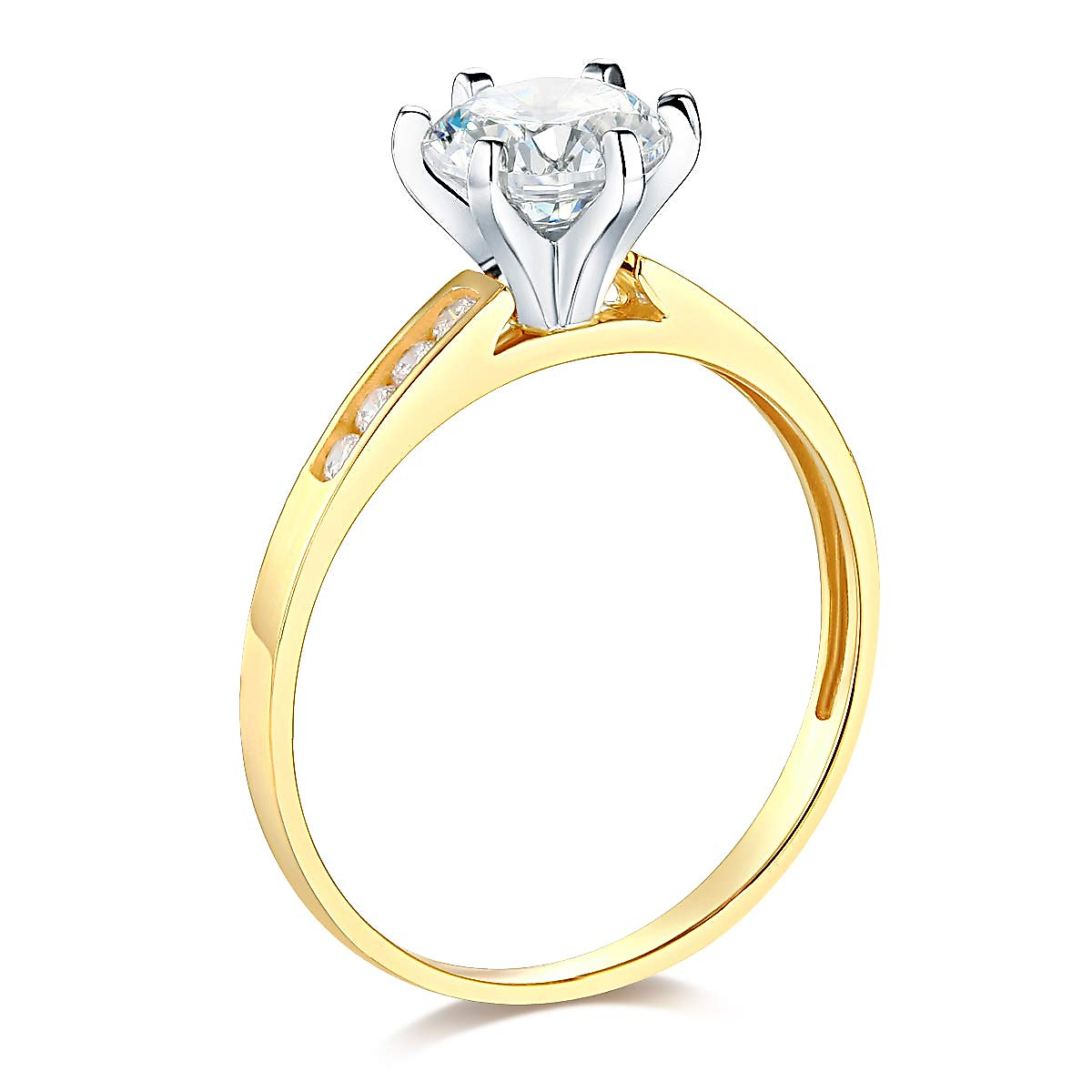 14k Yellow Gold Solid Wedding Engagement Ring - Size 7
