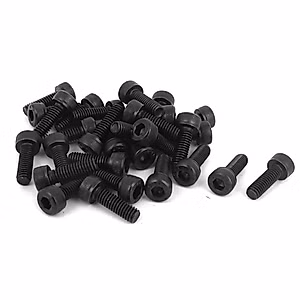 M4 x 12mm 12.9 Alloy Steel Hex Socket Head Cap Screws Bolt Black 30pcs