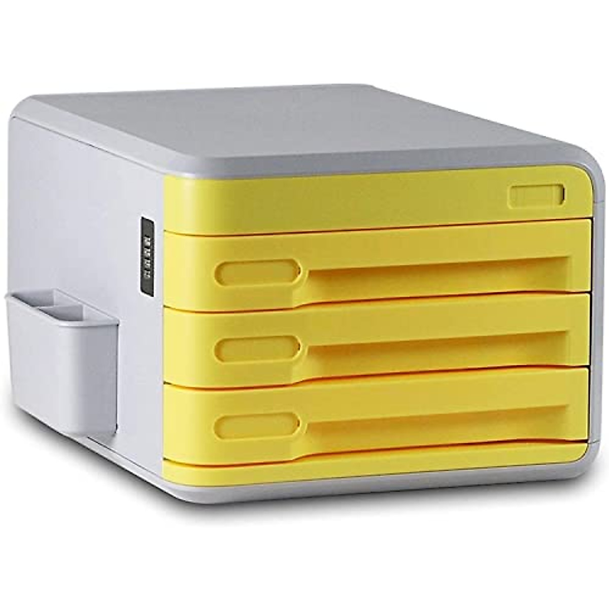 Storage Cabinet with Drawers Floor Storage Cabinet Flat File Cabinet Storage, Desktop Drawer Cabinet, with Digital Code Lock and Pen Holder Design, Size 11.8''x 14.9''x 8.8'' Cosmetics/Medicine Cabine